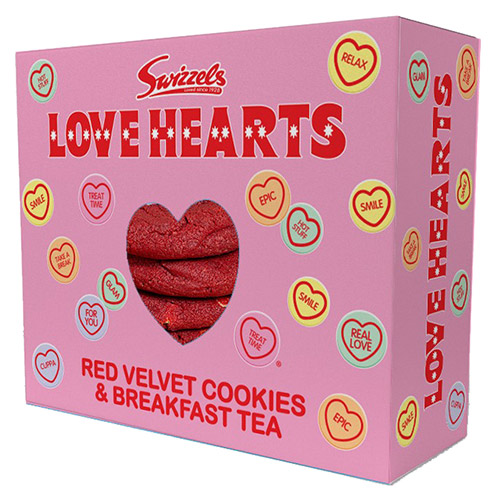 Swizzels Love Hearts Red Velvet Cookies & Tea Gift Pack