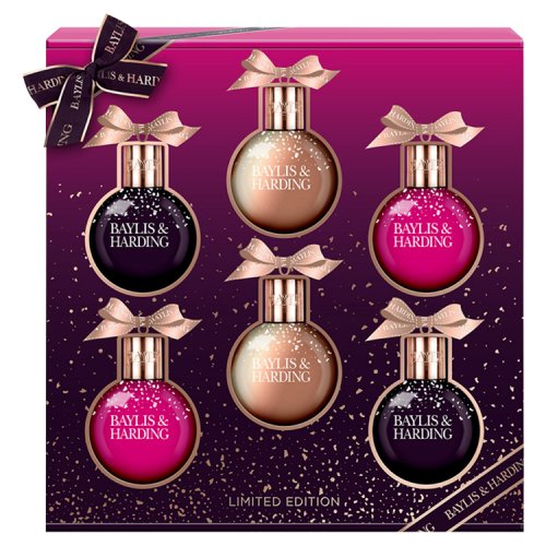 Baylis and Harding Wild Fig & Pomegranate Festive Bath & Shower Bauble Set