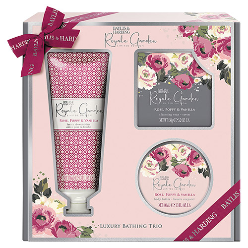 Baylis and Harding Rose Poppy & Vanilla Luxury Trio Set