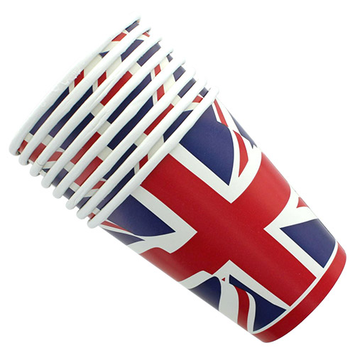 Union Jack Paper Cups 8 Pack | Gifts - Kitchenware | British Corner Shop