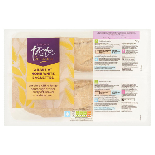 Sainsbury's Bake at Home Stonebaked White Baguettes, Taste the Difference