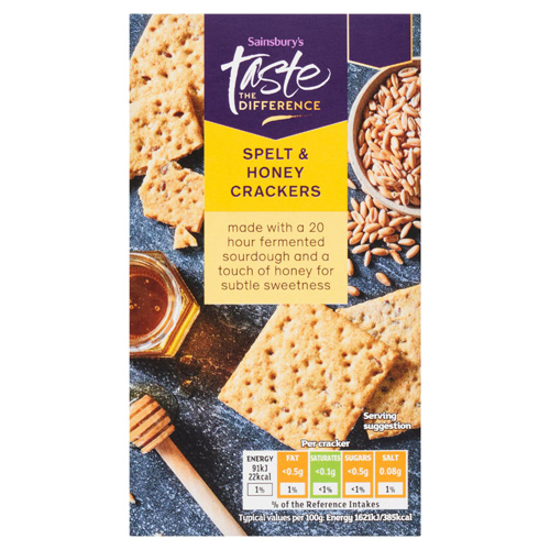 Sainsbury's Spelt & Honey Crackers, Taste the Difference