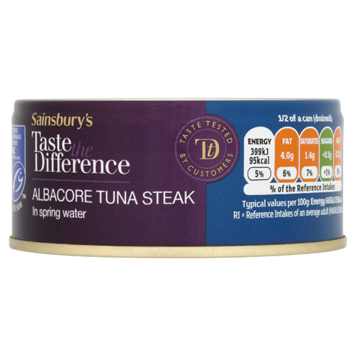 Sainsburys Taste the Difference Albacore Steak In Spring Water