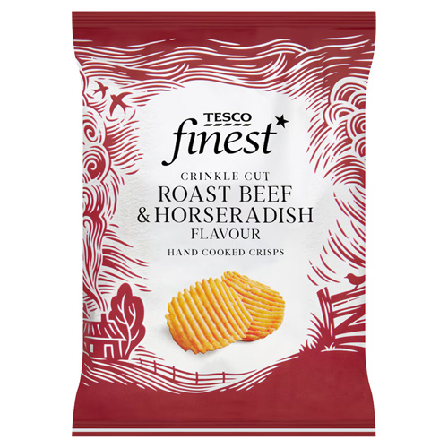 Tesco Finest Crinkle Cut Roast Beef & Horseradish Flavour Hand Cooked ...