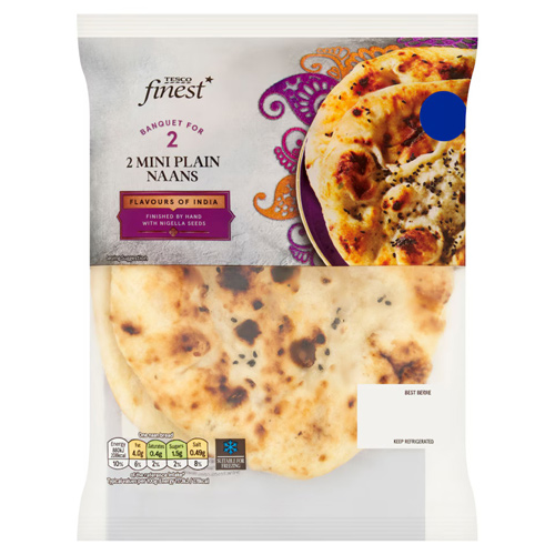 Tesco Finest 2 Mini Plain Naans | British Corner Shop